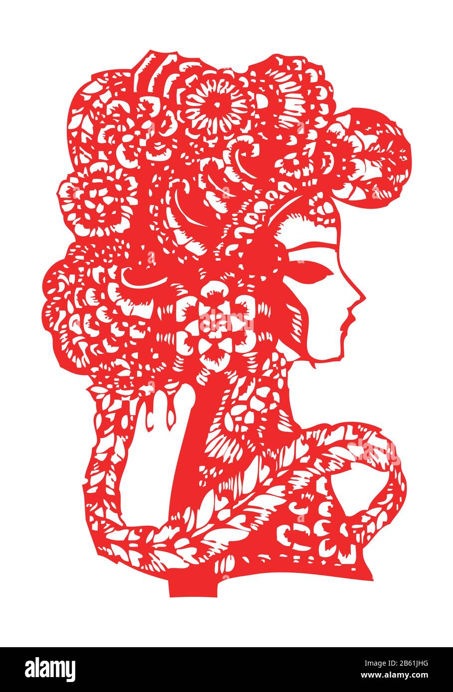 Chinese paper-cut art, Chinese ancient characters paper-cut Stock Photo ...