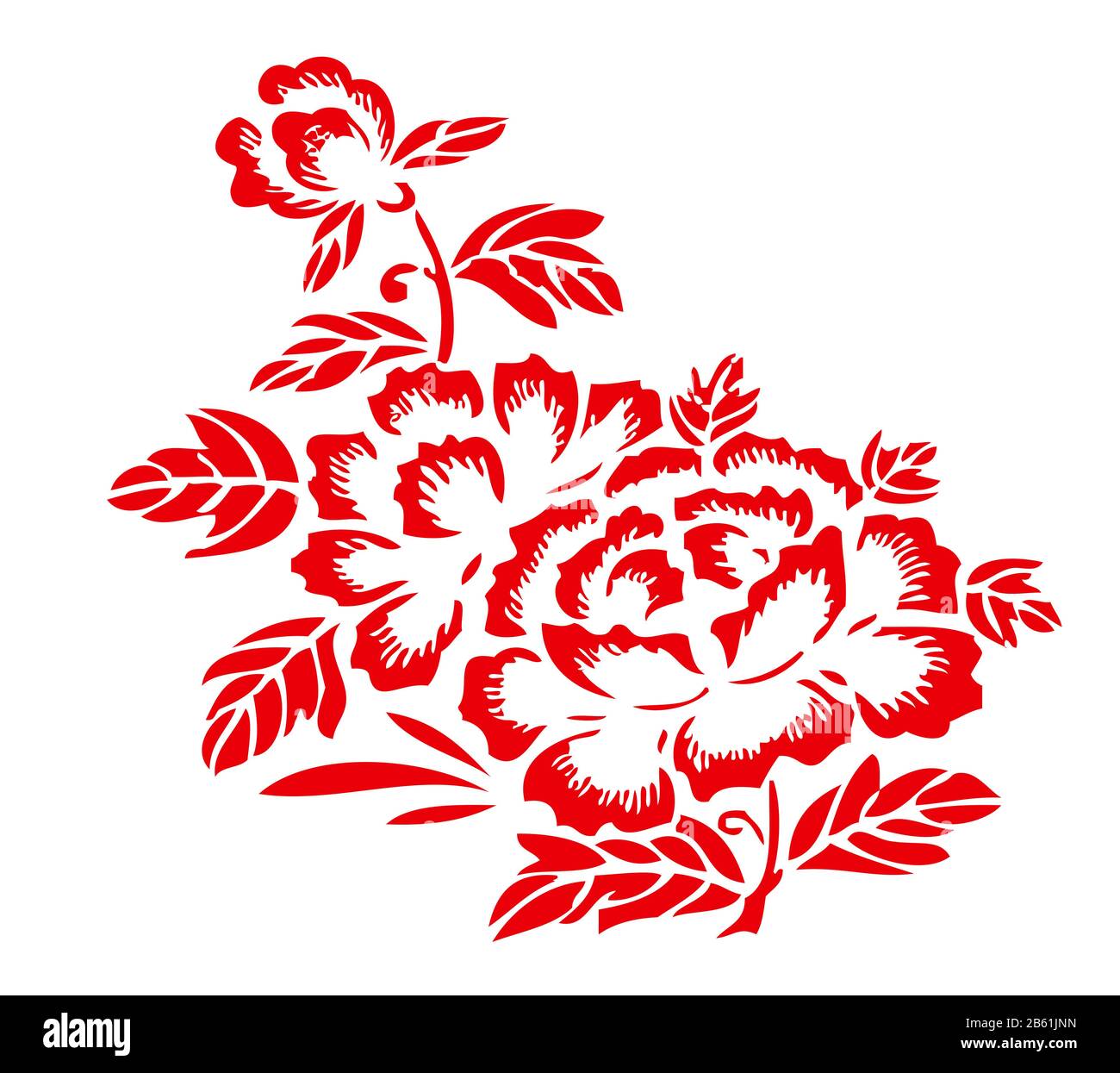 Chinese paper-cut art, Spring Festival blessing, home decoration Stock ...