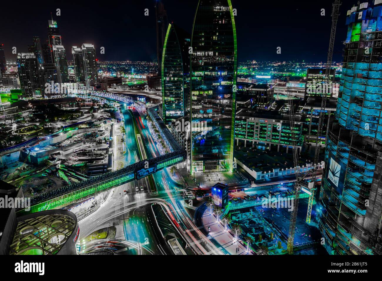City bird eye view night hi-res stock photography and images - Alamy