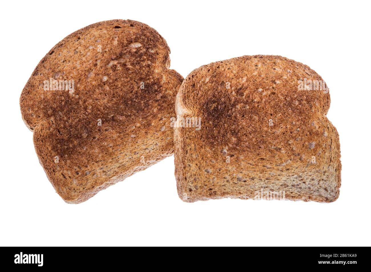 Ready toasts for a healthy breakfast. On a white background Stock Photo ...