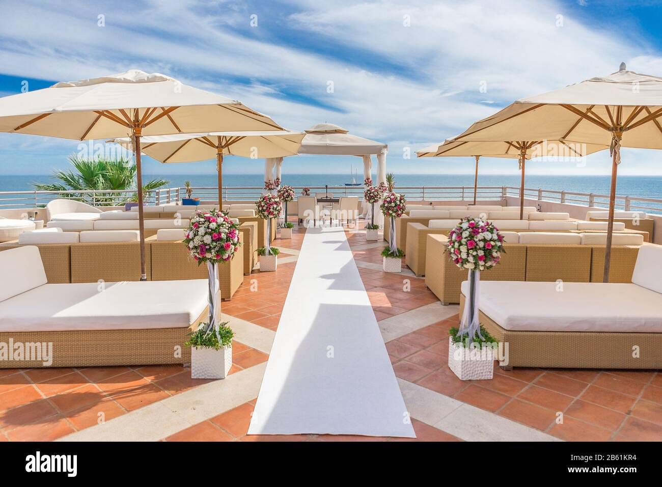 A luxury platform for wedding ceremony. On the coast Stock Photo - Alamy