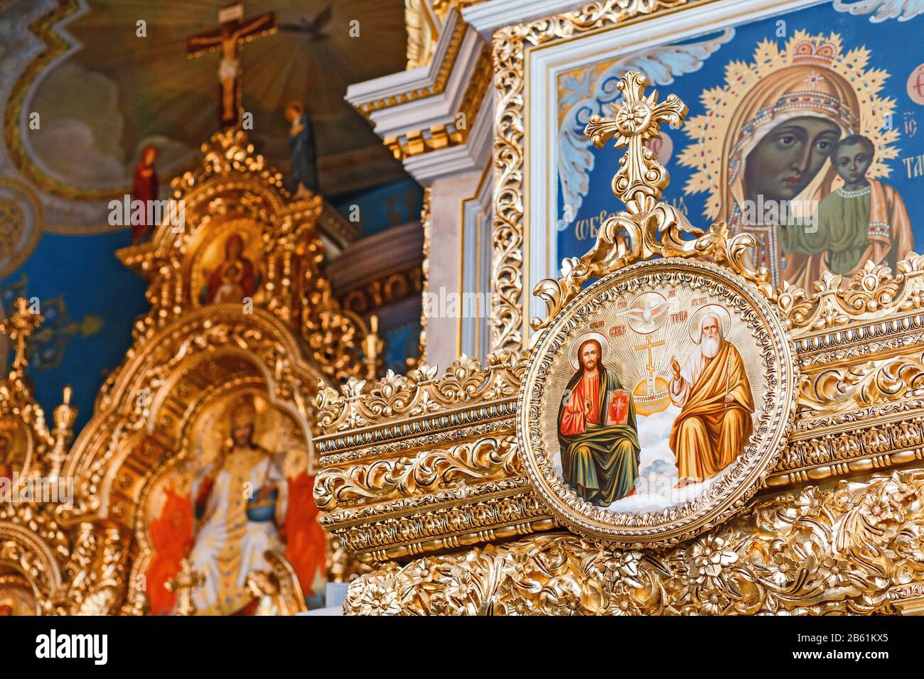 beautiful orthodox church interior details Stock Photo - Alamy