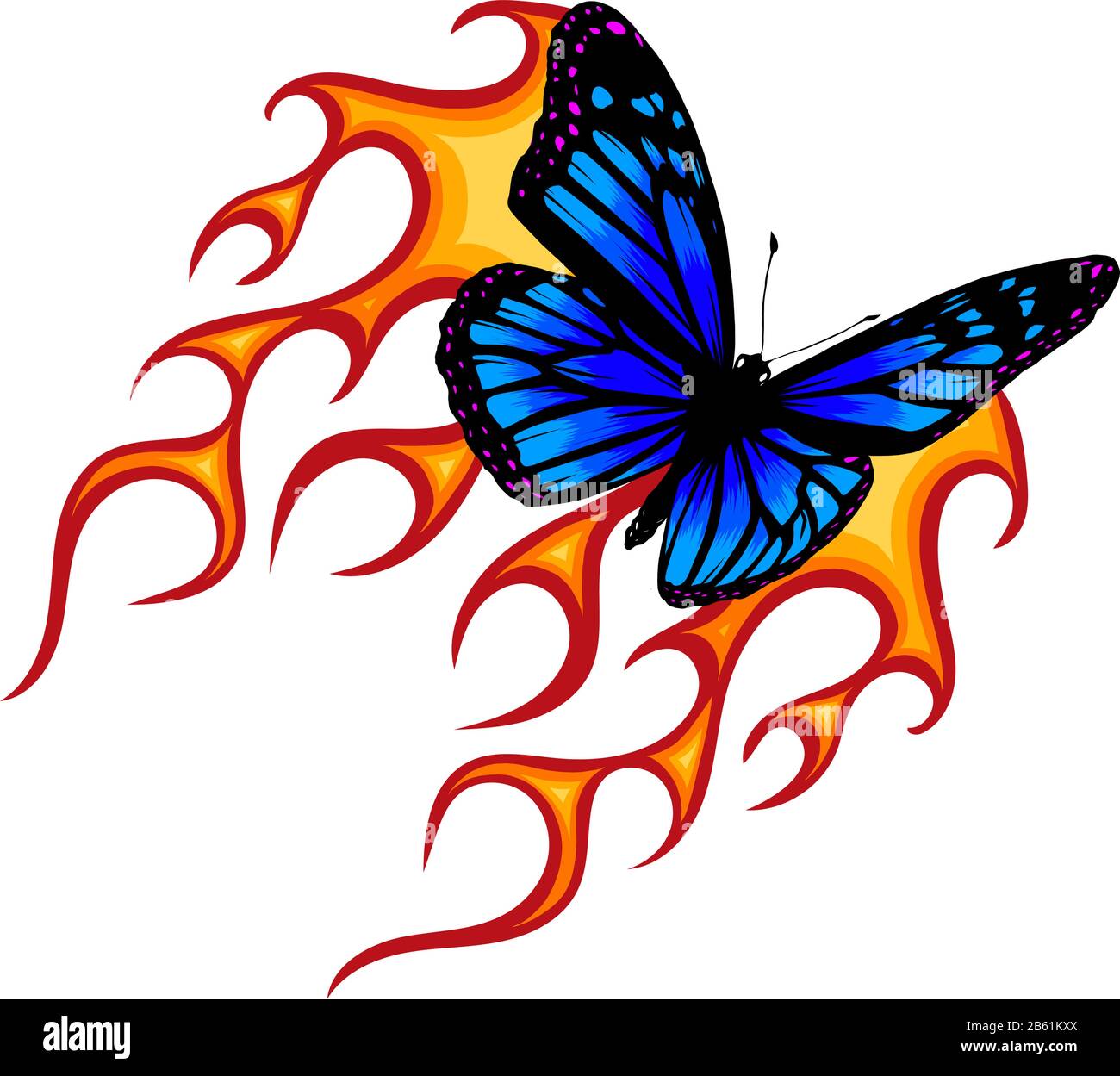 Flaming butterfly wings Stock Vector Images - Alamy