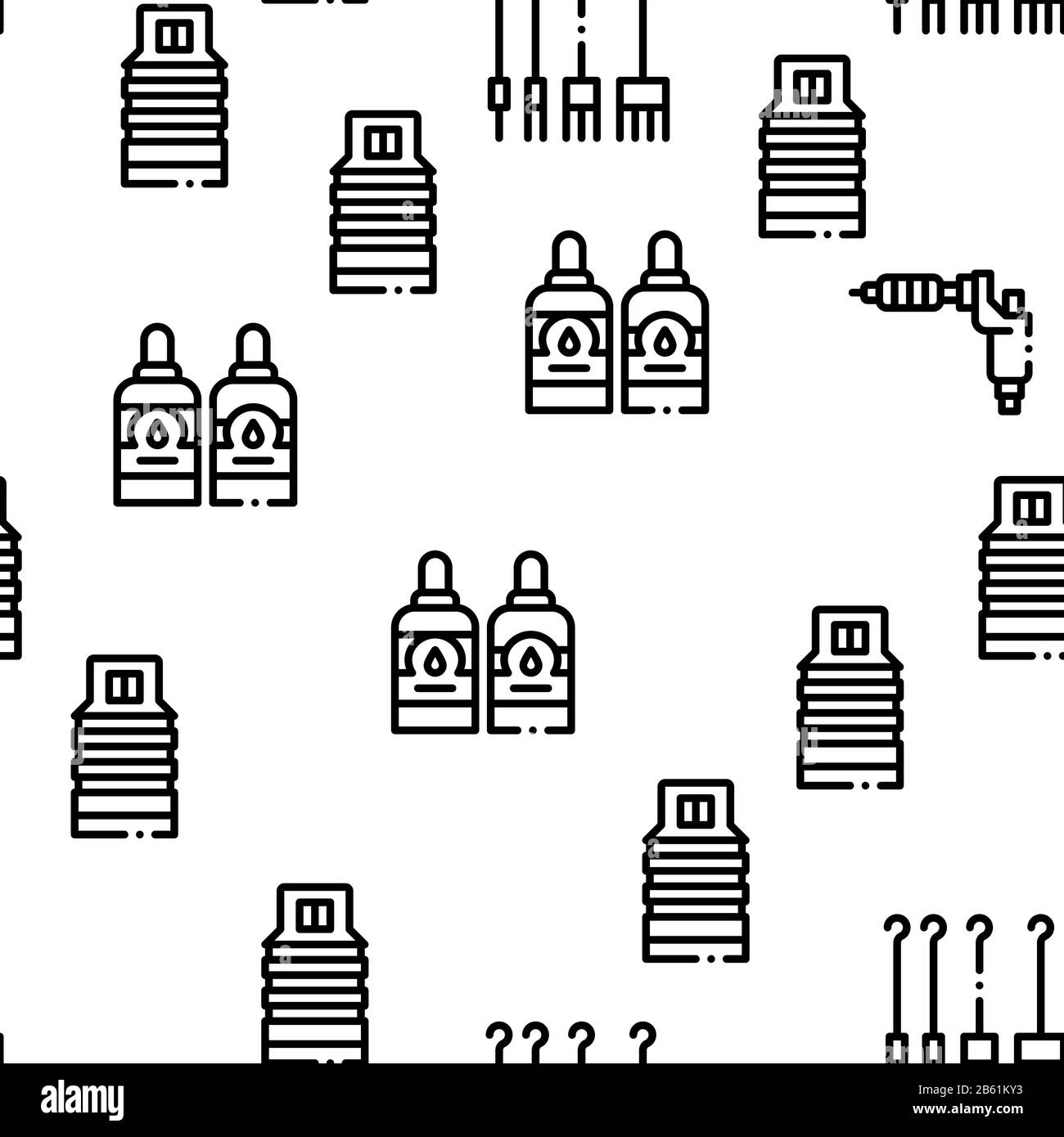 Tattoo Studio Tool Seamless Pattern Vector Stock Vector Image & Art - Alamy