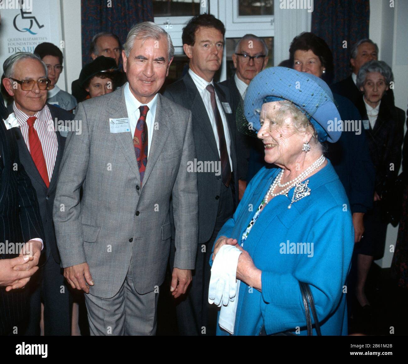 Queen Elizabeth, The Queen Mother and actor Bill Pertwee during her ...