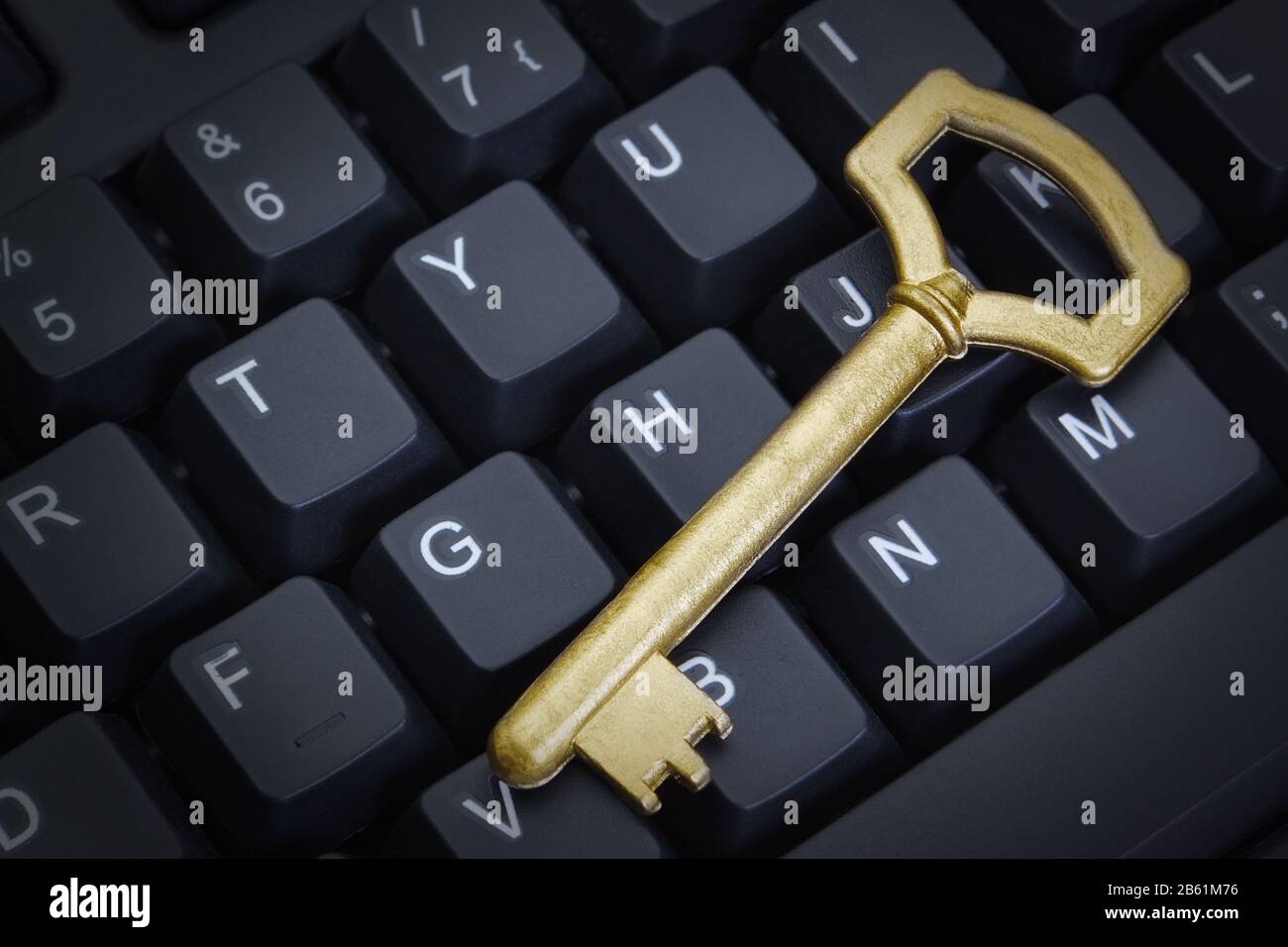 Symbol of computer security key on the keyboard. Close-up Stock Photo ...