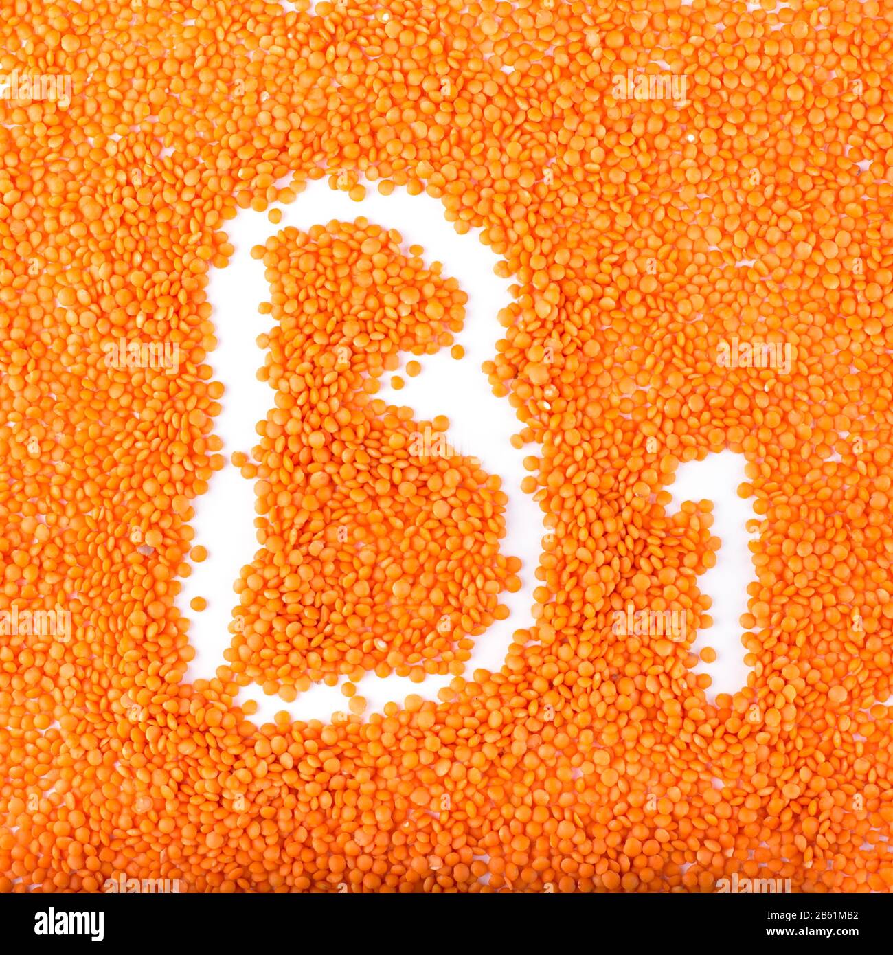 orange lentil beans in a heap on a white background. Red Lentils Rich ...