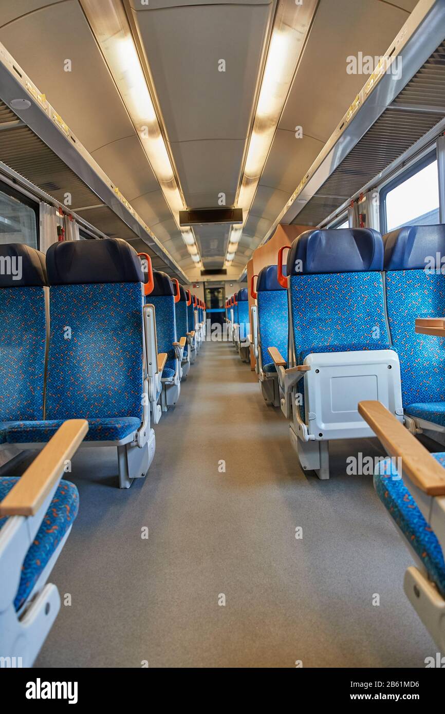 Passenger Train interior Stock Photo - Alamy