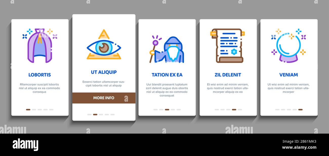 Wizard Magic Onboarding Elements Icons Set Vector Stock Vector Image ...