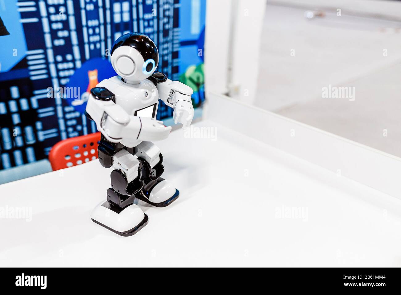 Smart Humanoid Robot dancing, high technology and future science ...