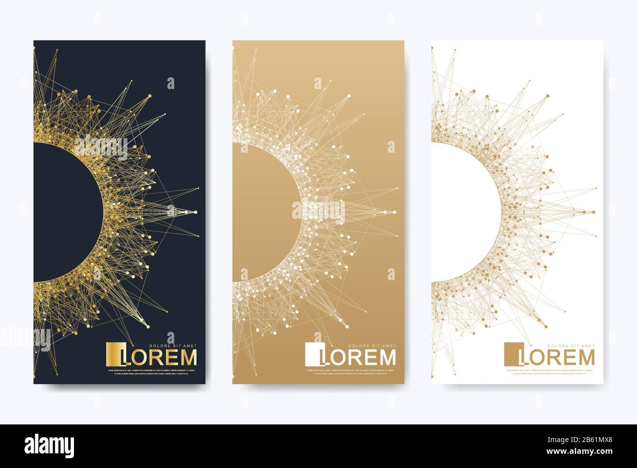Modern set of vector flyers. Geometric abstract presentation with ...