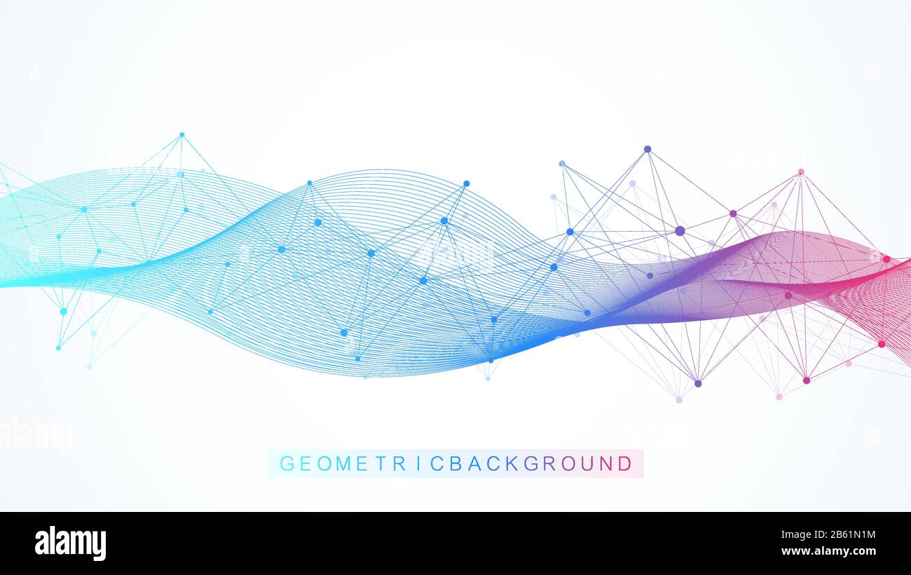 Big data visualization. Wave flow background. Graphic abstract ...