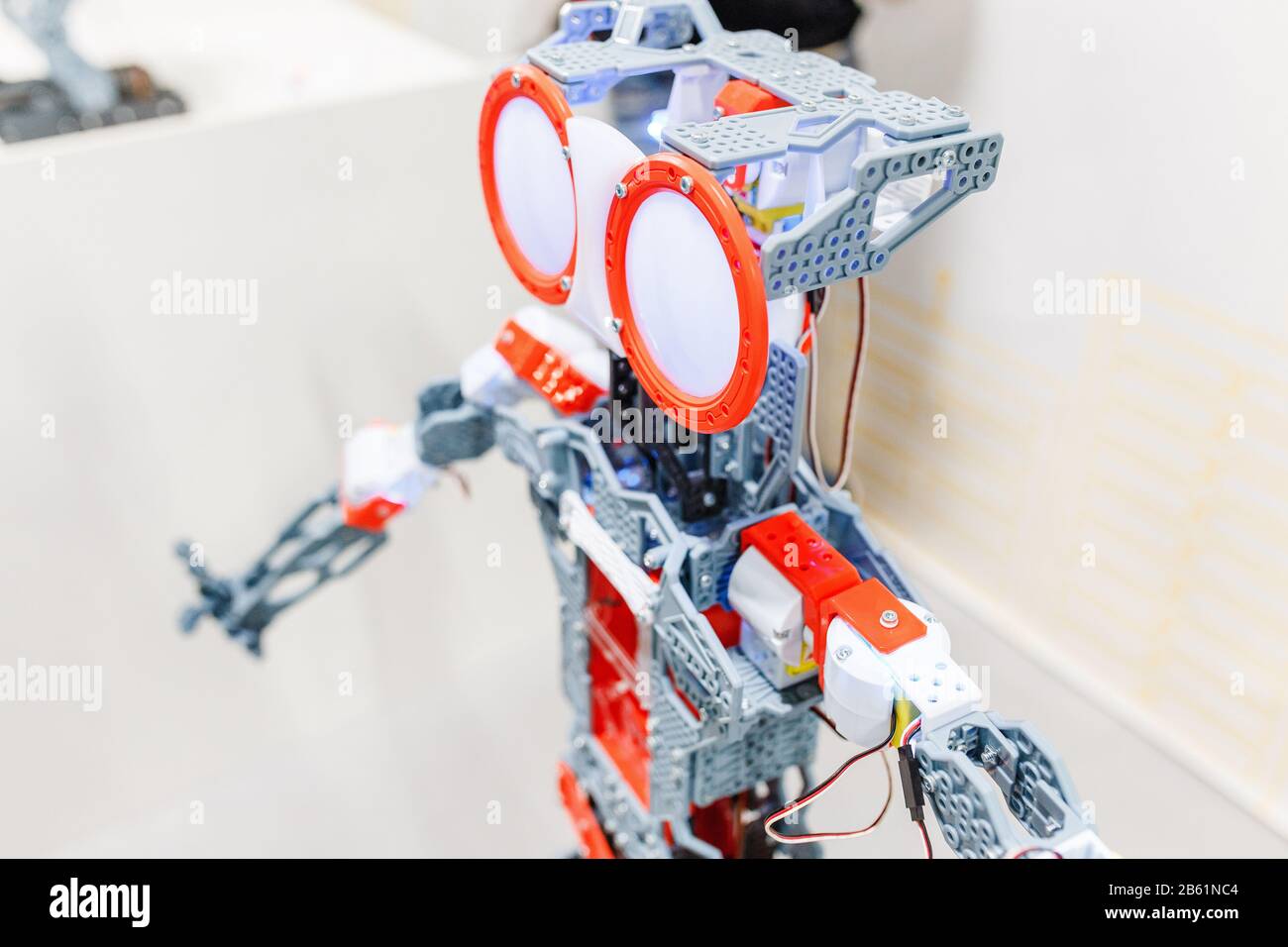 Toy robot constructor, children education and leisure concept Stock ...