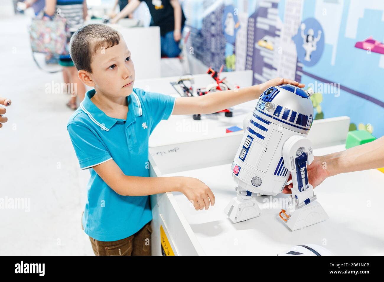 ULTRA MALL, UFA, RUSSIA, 21 AUGUST, 2017: Legendary robot from the ...