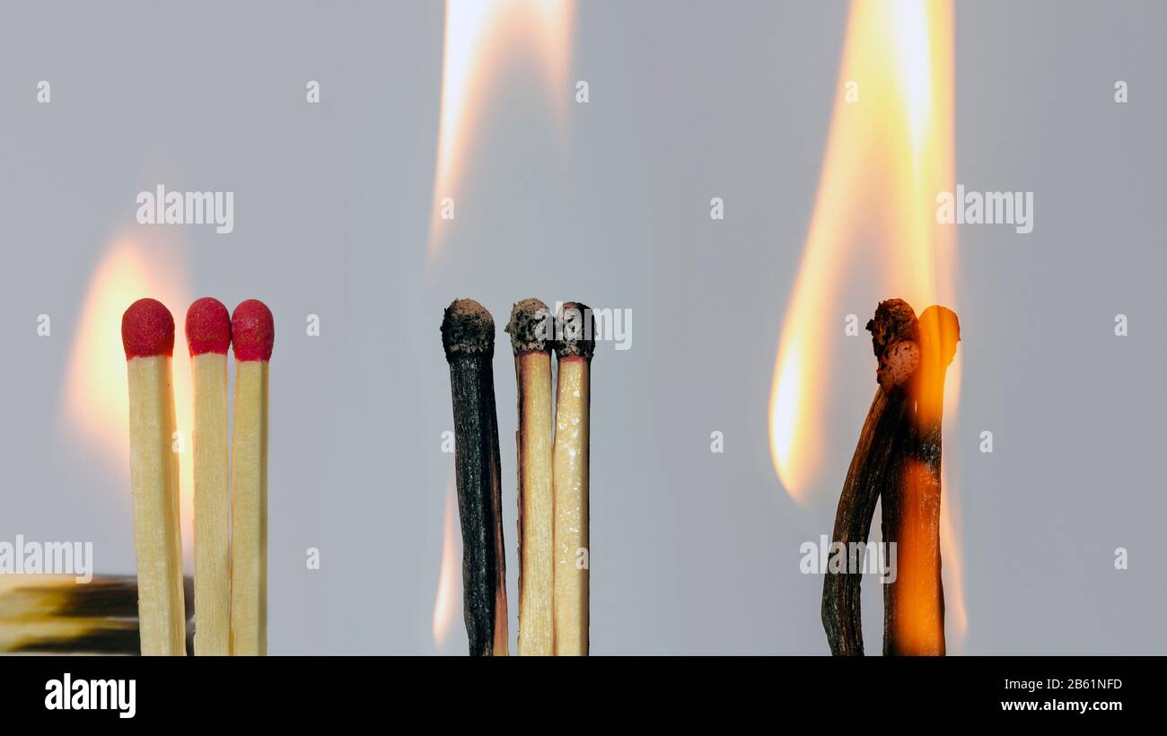 Match ignited flame match head hi-res stock photography and images - Alamy