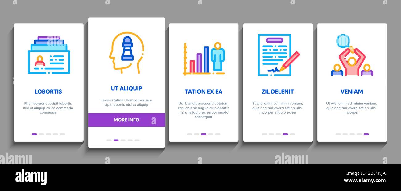 Strategy Manager Job Onboarding Elements Icons Set Vector Stock Vector