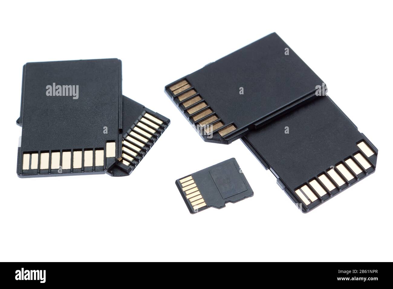 Group of different memory card storage. On a white background Stock ...