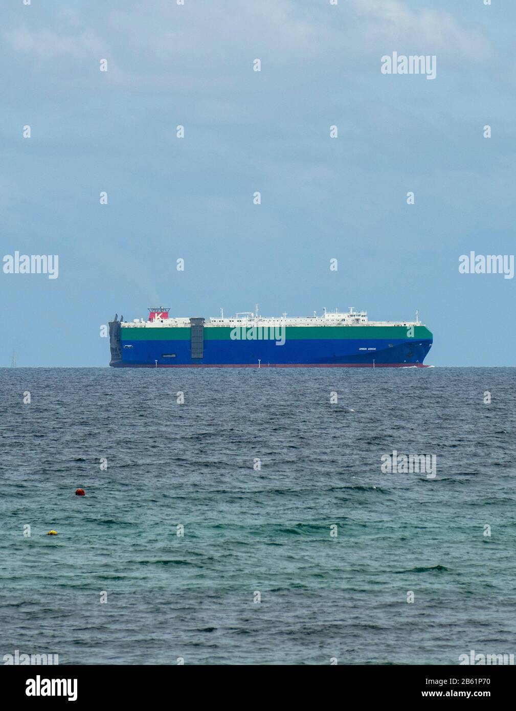 Cargo freight ship in the Indian Ocean sen from the Cottesloe Beach ...