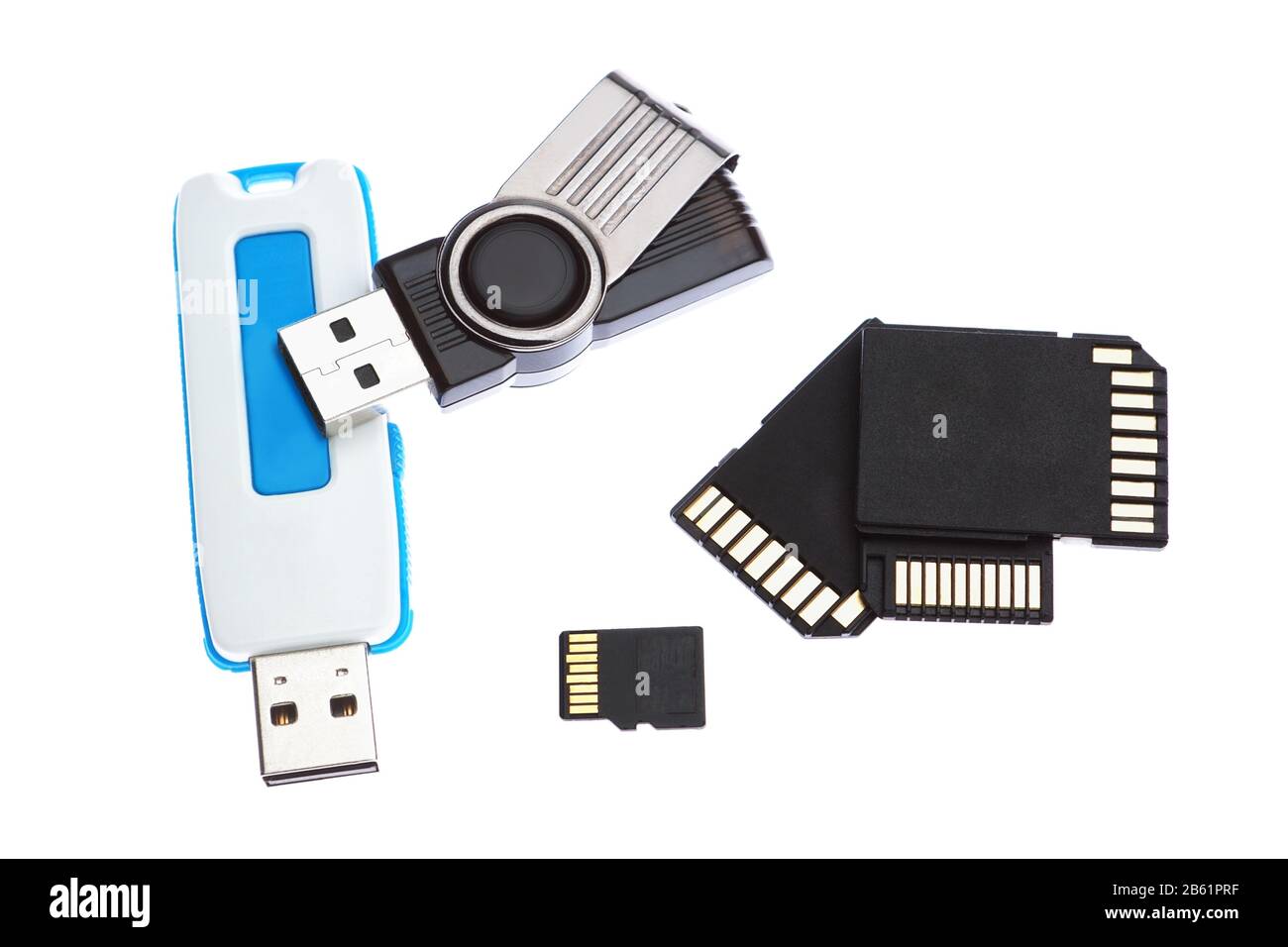 Variety of storage memory. On a white background Stock Photo - Alamy