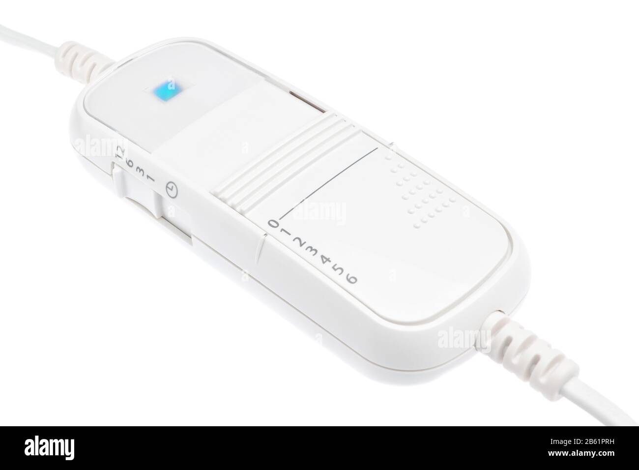 Switch temperature control for the heater. On a white background Stock ...