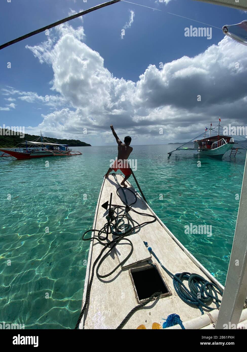 Paraw boat in Coron island in Palawan, Philippines Stock Photo - Alamy
