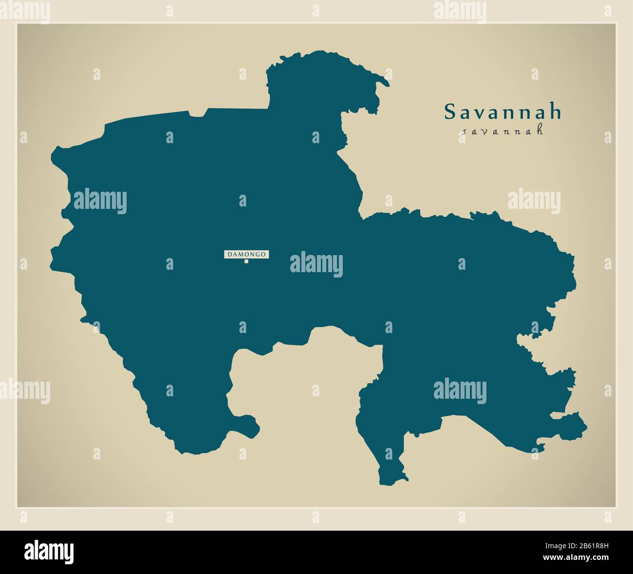 Modern Map - Savannah region map of Ghana GH Stock Vector Image & Art ...