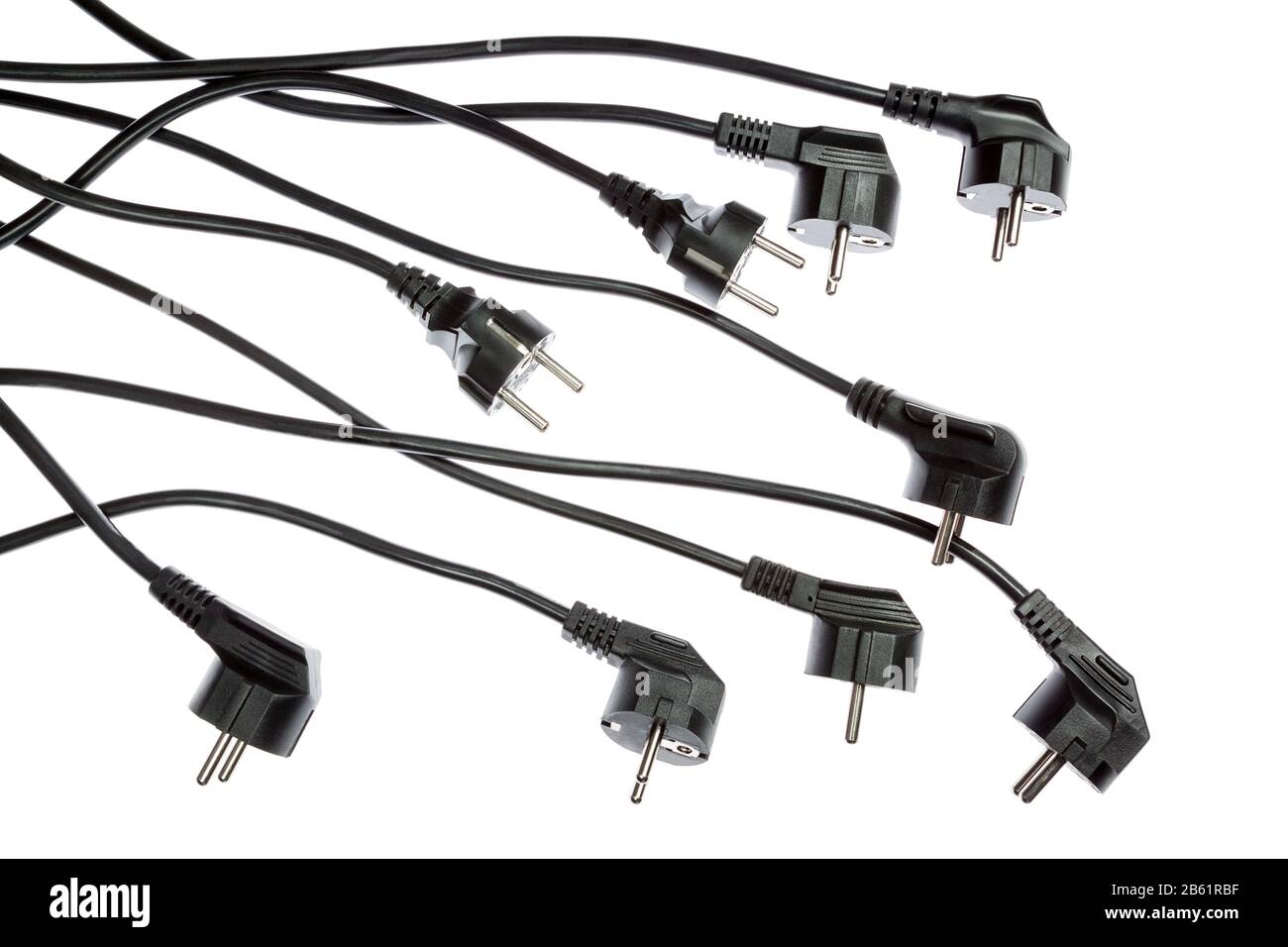 Plug sockets and wiring for electricity. On a white background Stock ...