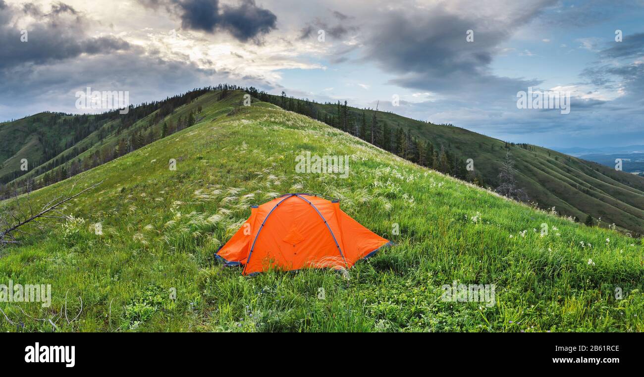 Modern tent on hill hi-res stock photography and images - Alamy
