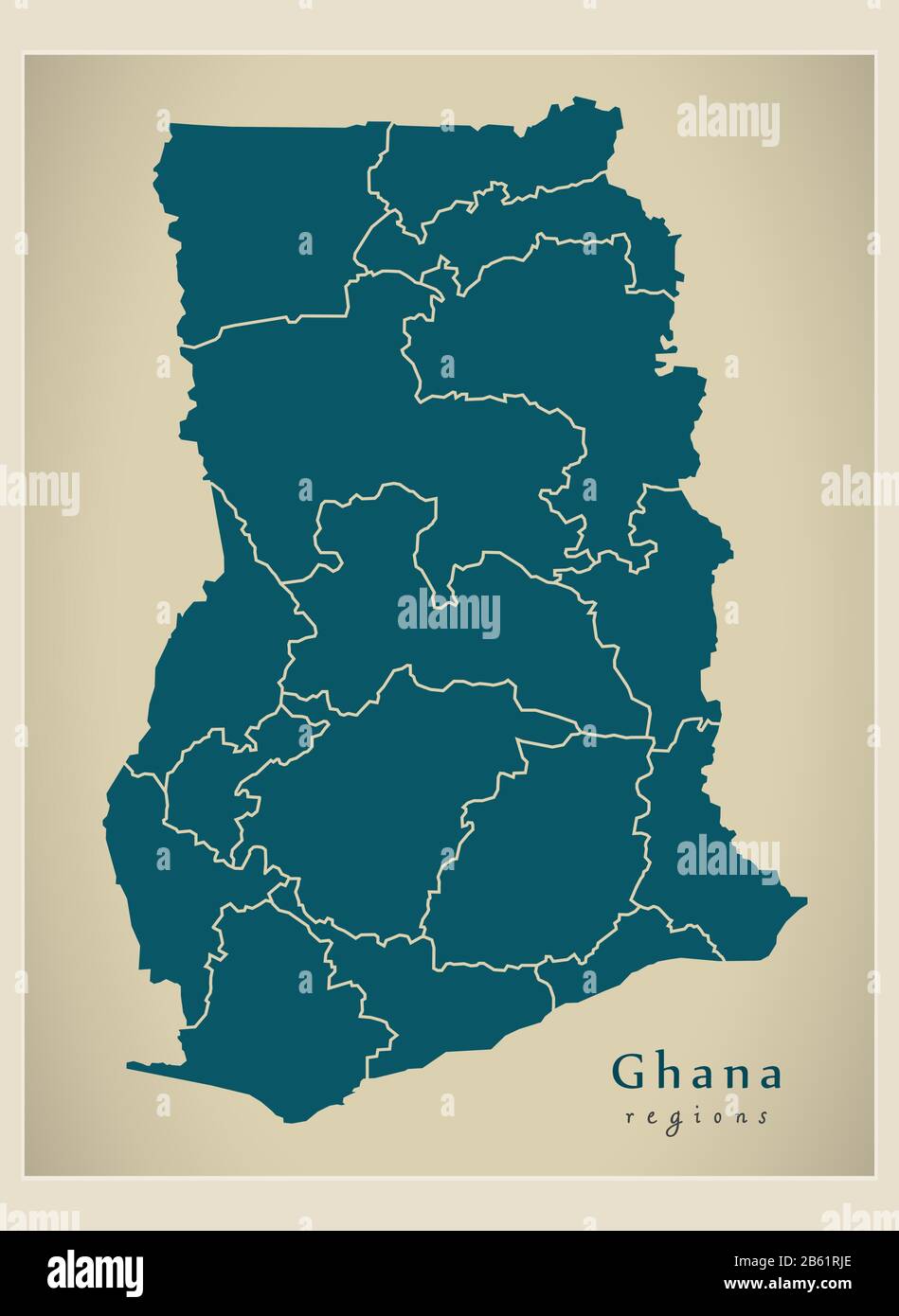 Modern Map - Ghana GH map with all regions Stock Vector Image & Art - Alamy