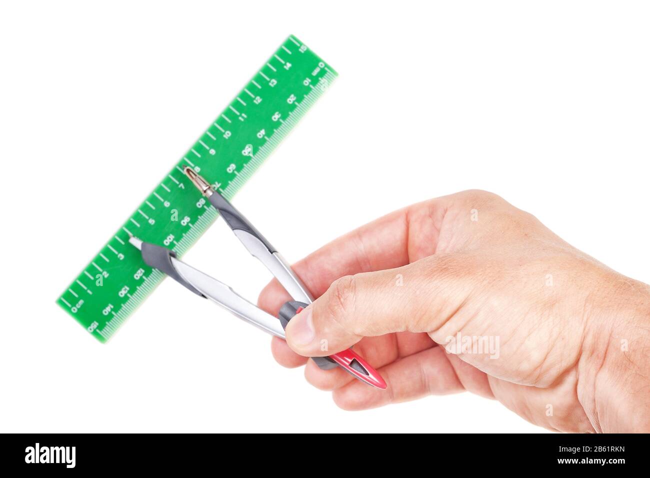The compass and ruler in hand of the architect. For an accurate ...