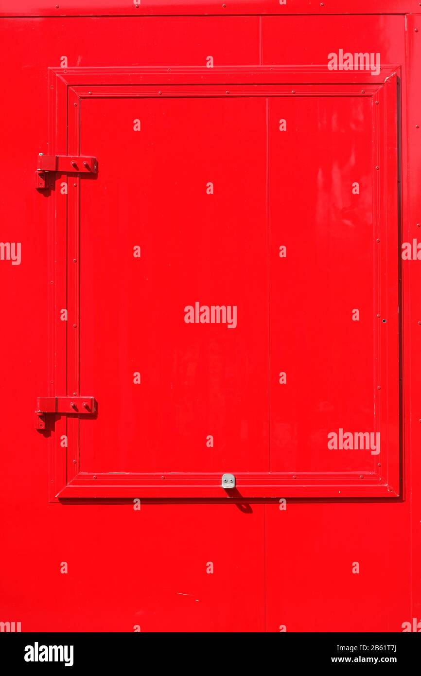 Red hatch made of metal, Germany, Europe Stock Photo - Alamy