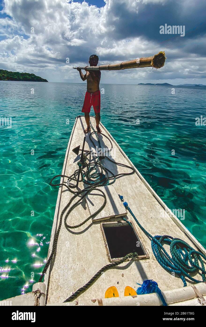 Paraw boat in Coron island in Palawan, Philippines Stock Photo - Alamy
