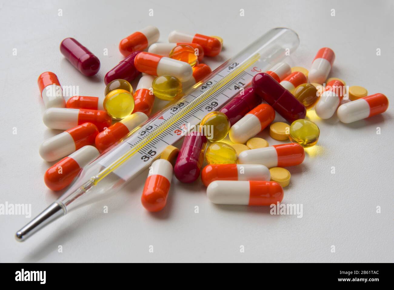 Composition thermometer and pills associates with illness and therapy ...