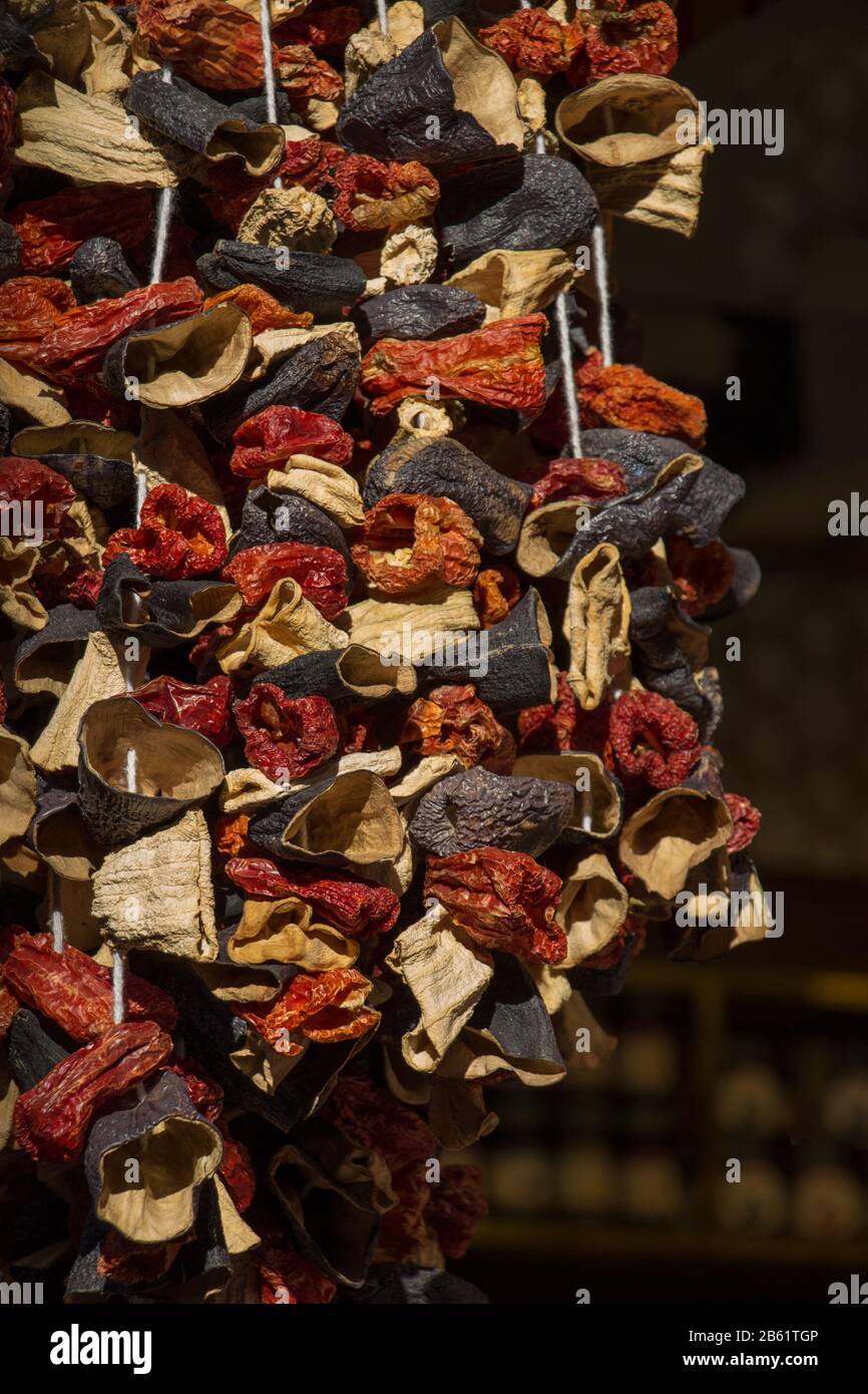 Bundles of dry vegetables dried in the sun Stock Photo - Alamy