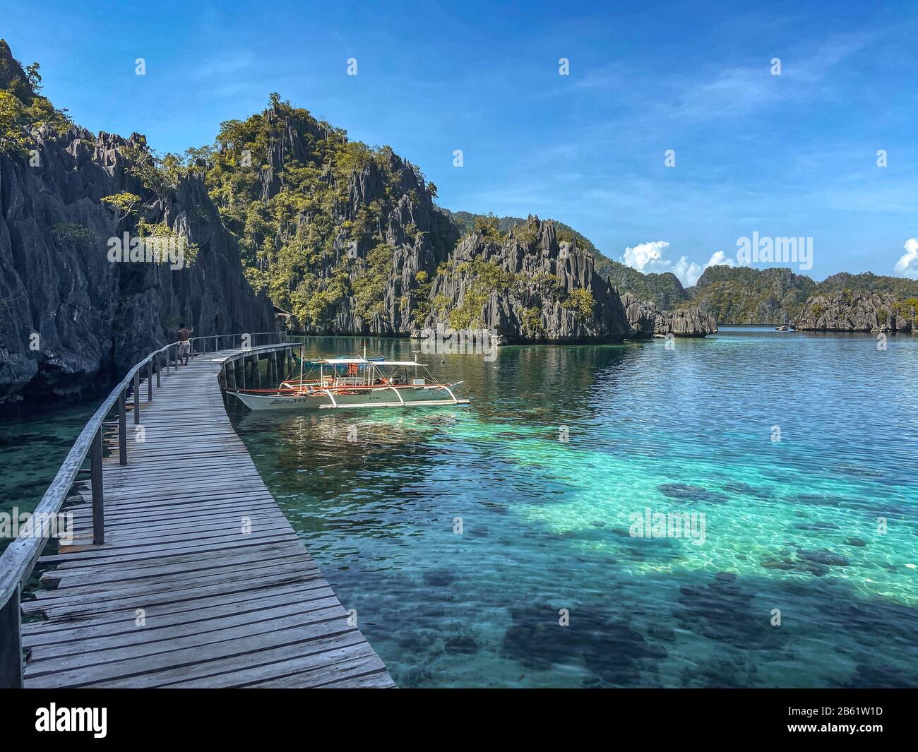 Aerial view of the Twin Lagoon in coron island, Palawan, Philippines ...