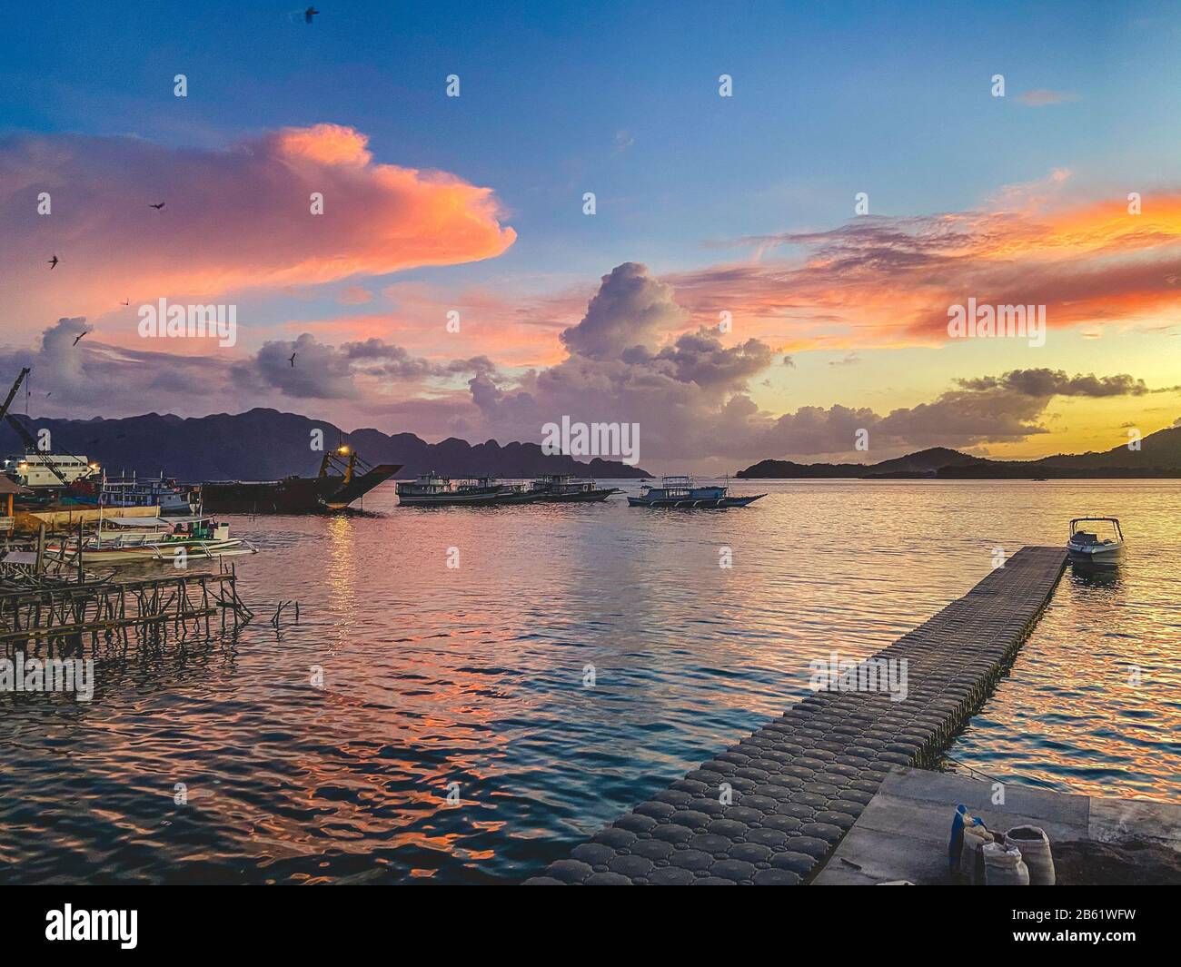 Coron town island sunset in Palawan, Philippines Stock Photo - Alamy