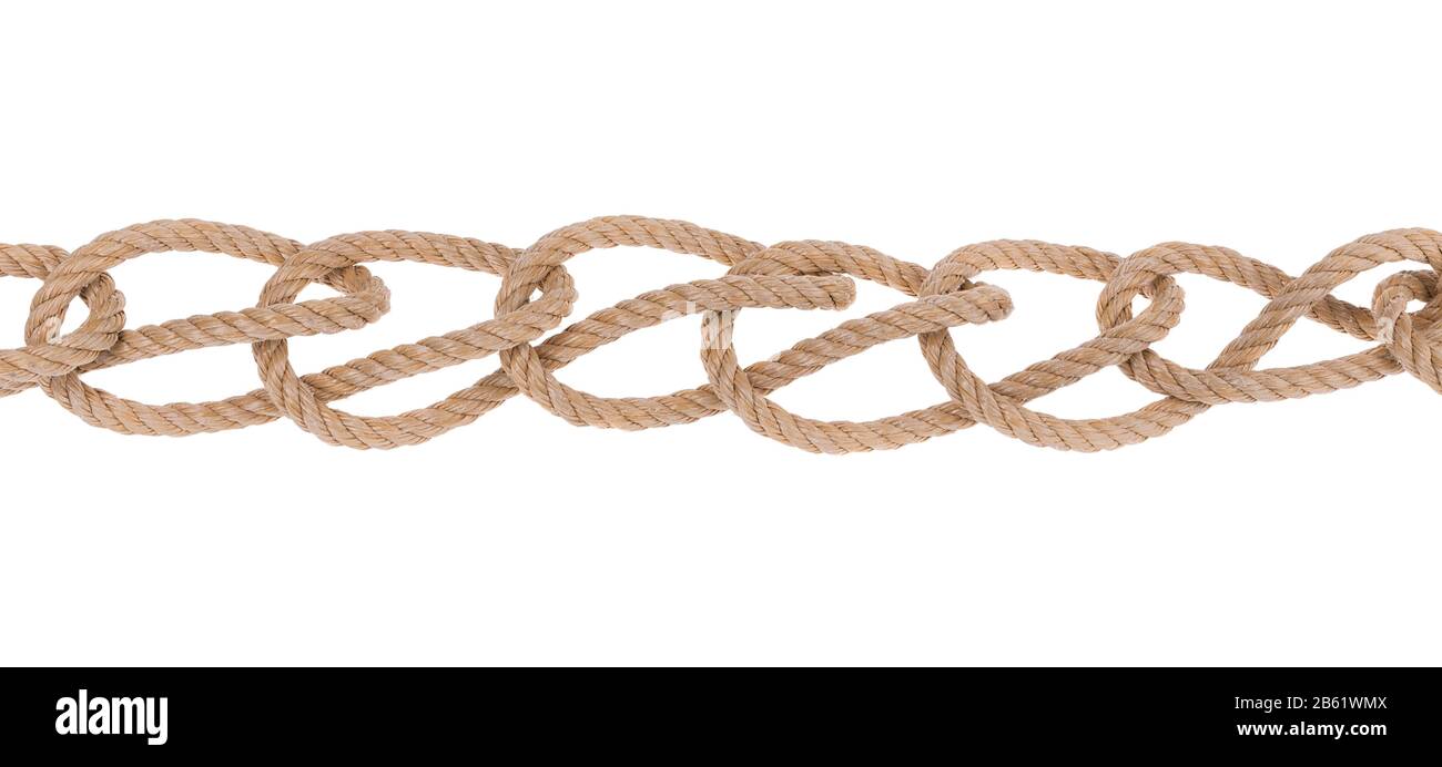 Decorative loops on the rope, close-up on a white background Stock ...