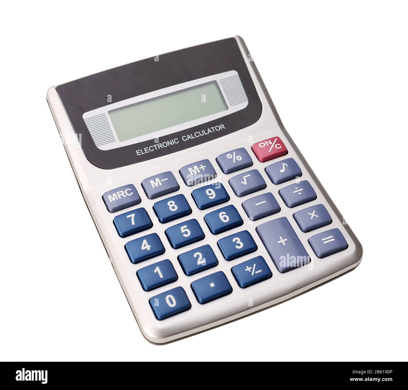Modern digital calculator for calculations. Business. On a white ...