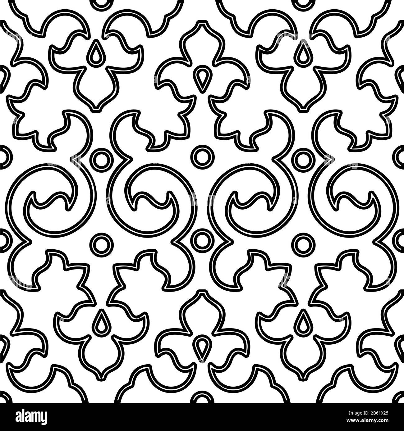 oriental 3d Seamless Pattern Background. Vector Curl Decoration For ...