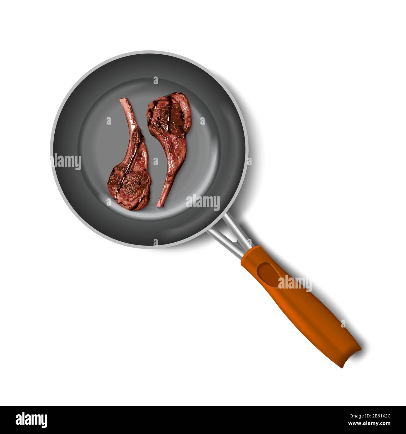 pan with raw lumb meat top view Homemade meat food for lunch or dinner ...