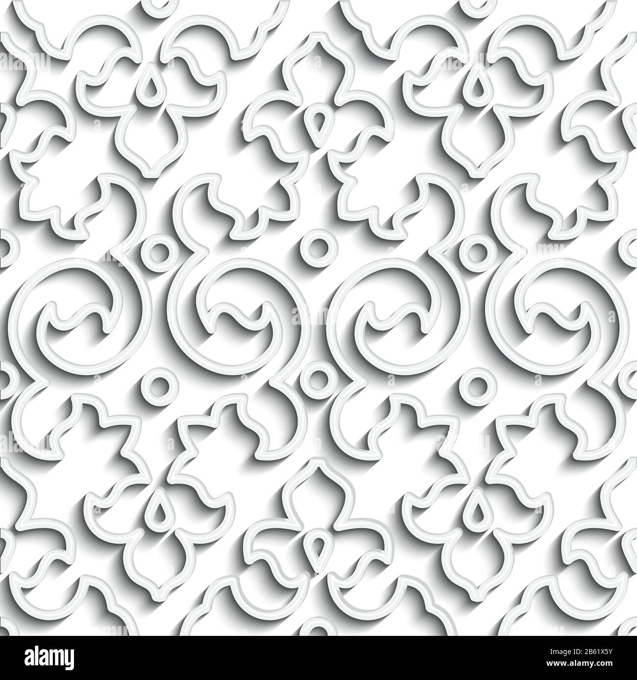 oriental 3d Seamless Pattern Background. Vector Curl Decoration For ...