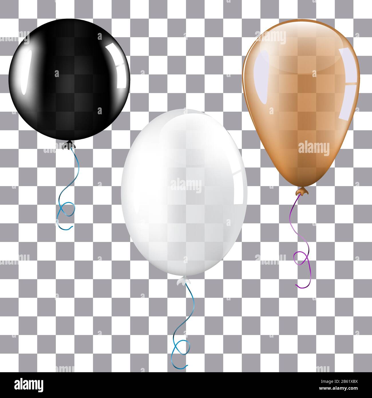 Colorful balloons set. Round balloon flying toys gift celebration ...