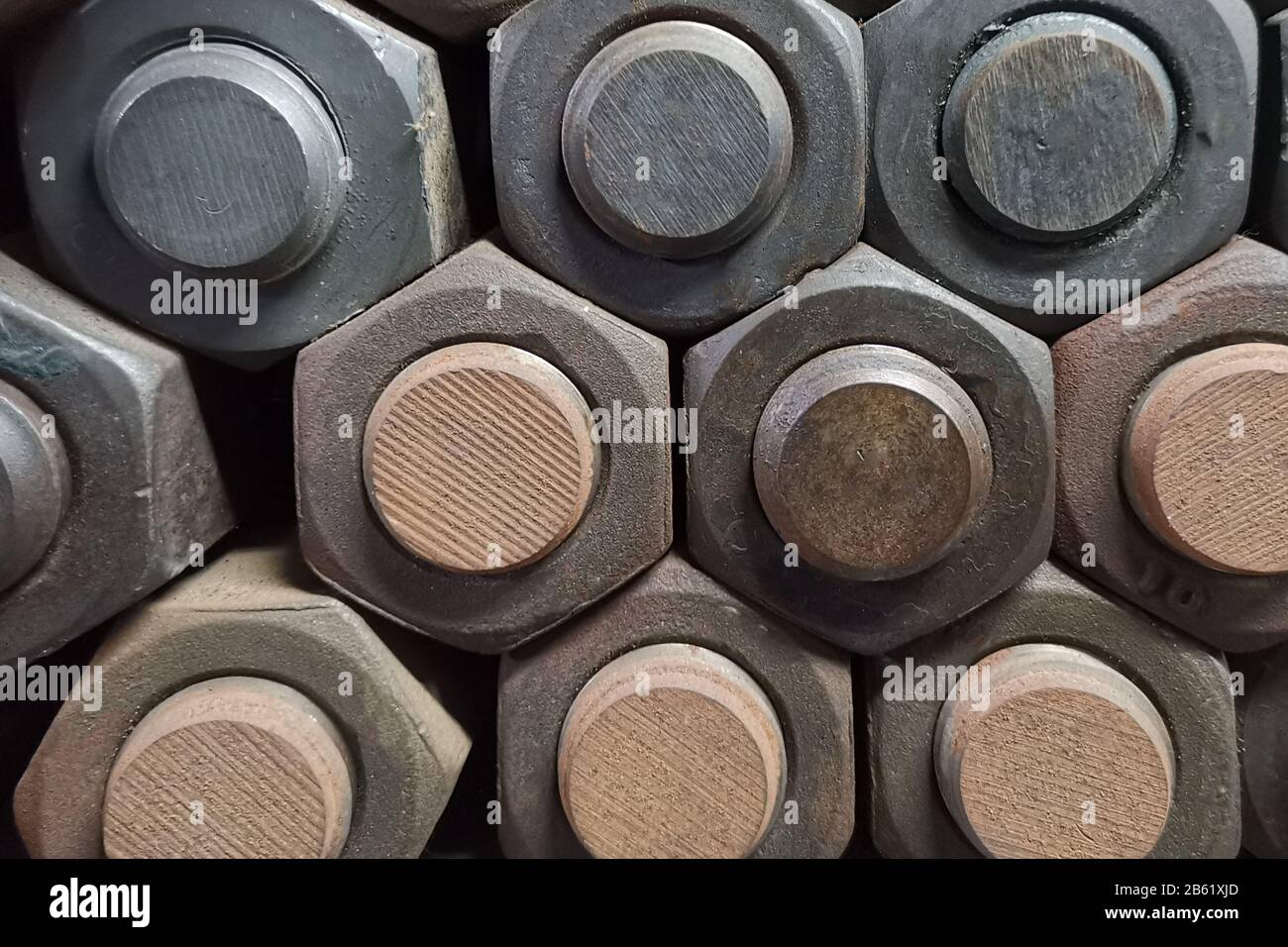 Hard metal material nut an bolt on shelf for heavy industry machinery ...