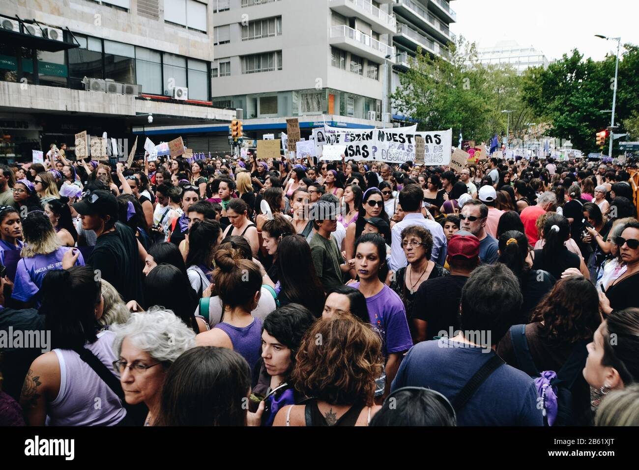 People in the 8M protest Stock Photo - Alamy