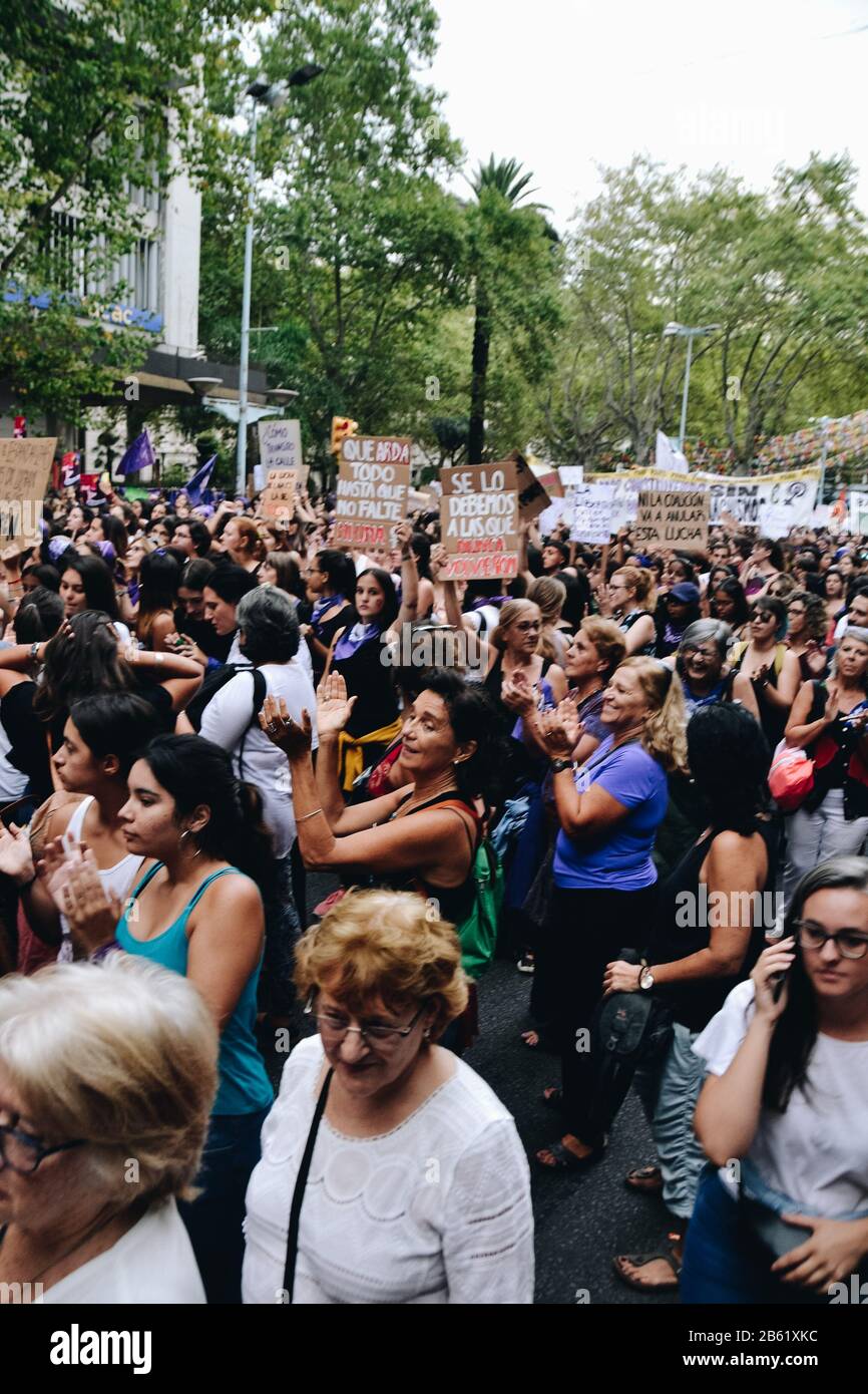 People in the 8M protest Stock Photo - Alamy