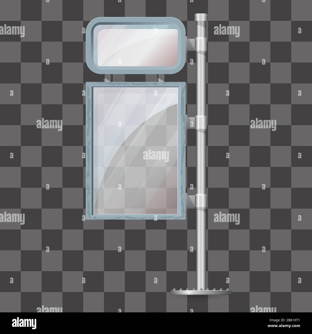 Outdoor advertising transparent light box mock up. 3D Vector ...