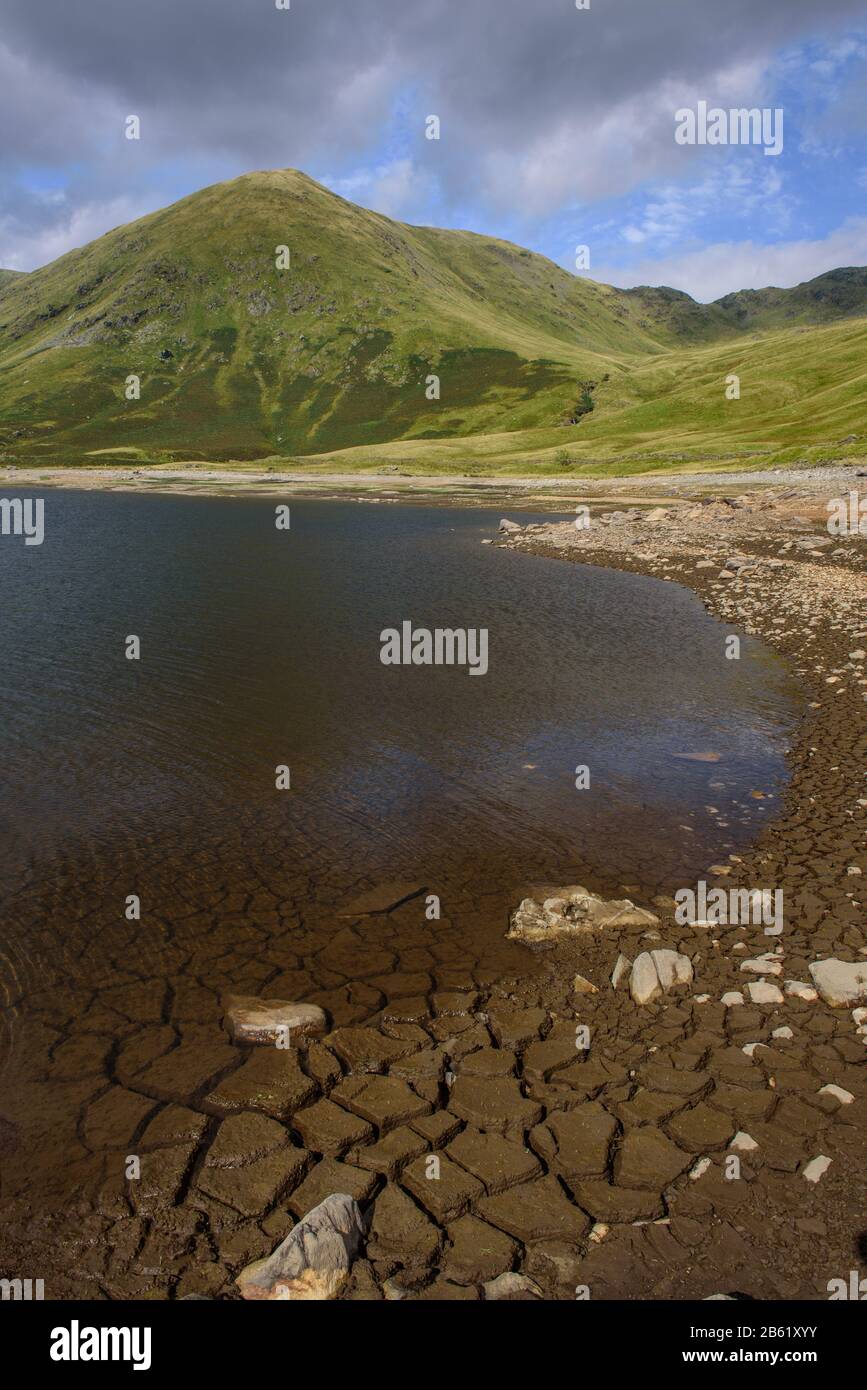 Kentmere Reservoir half drained Stock Photo - Alamy