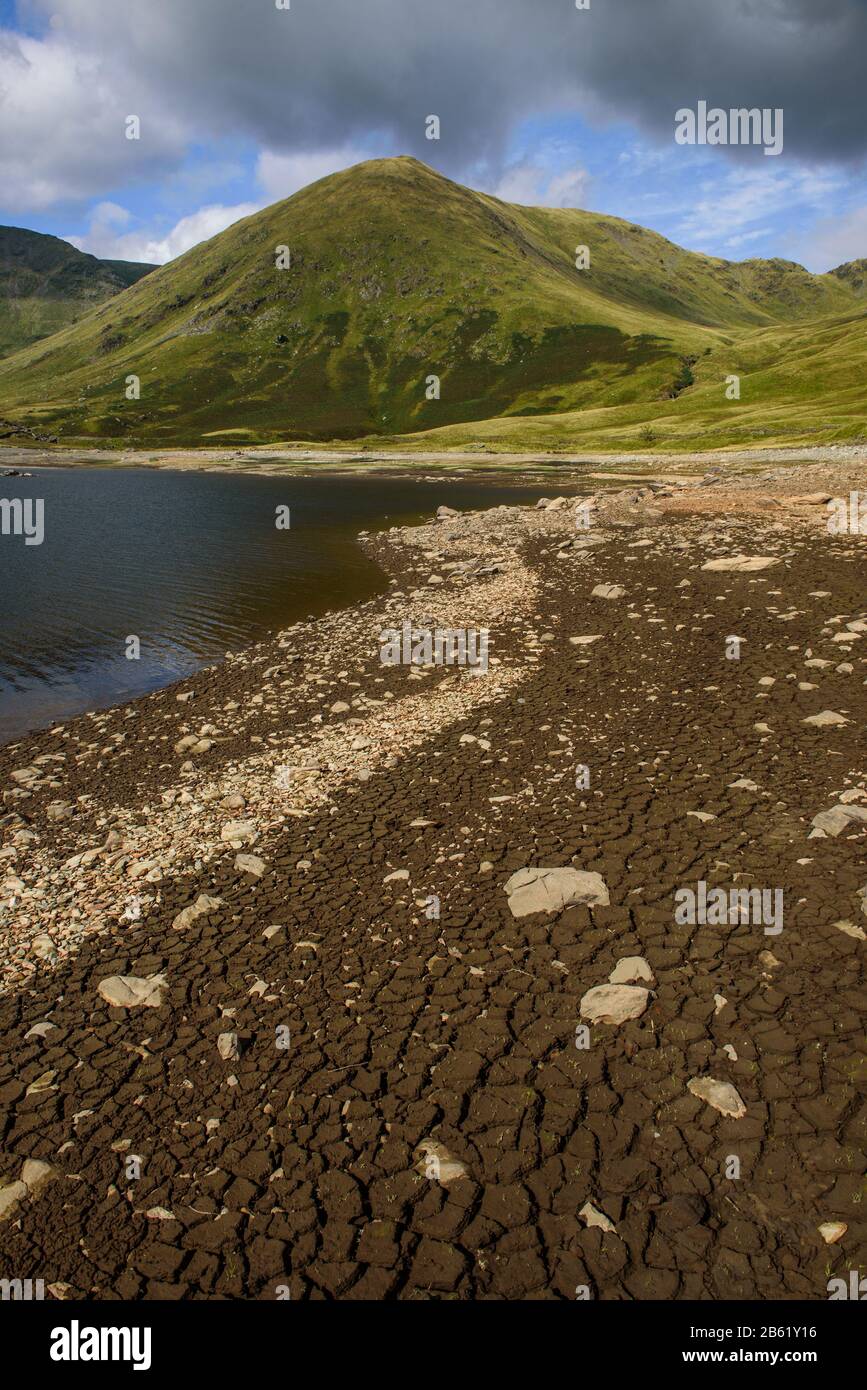Kentmere Reservoir half drained Stock Photo - Alamy
