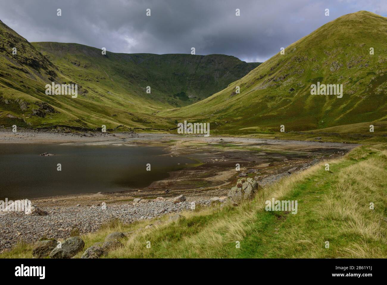 Kentmere Reservoir half drained Stock Photo - Alamy