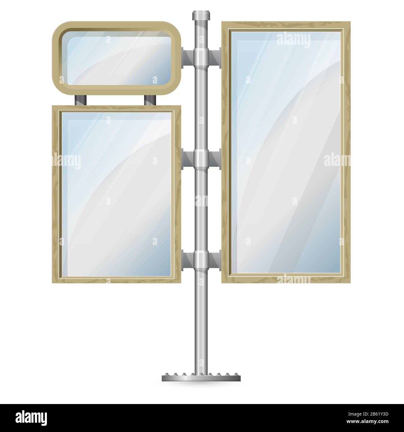 Outdoor advertising light box mock up. 3D Vector illustration Stock ...